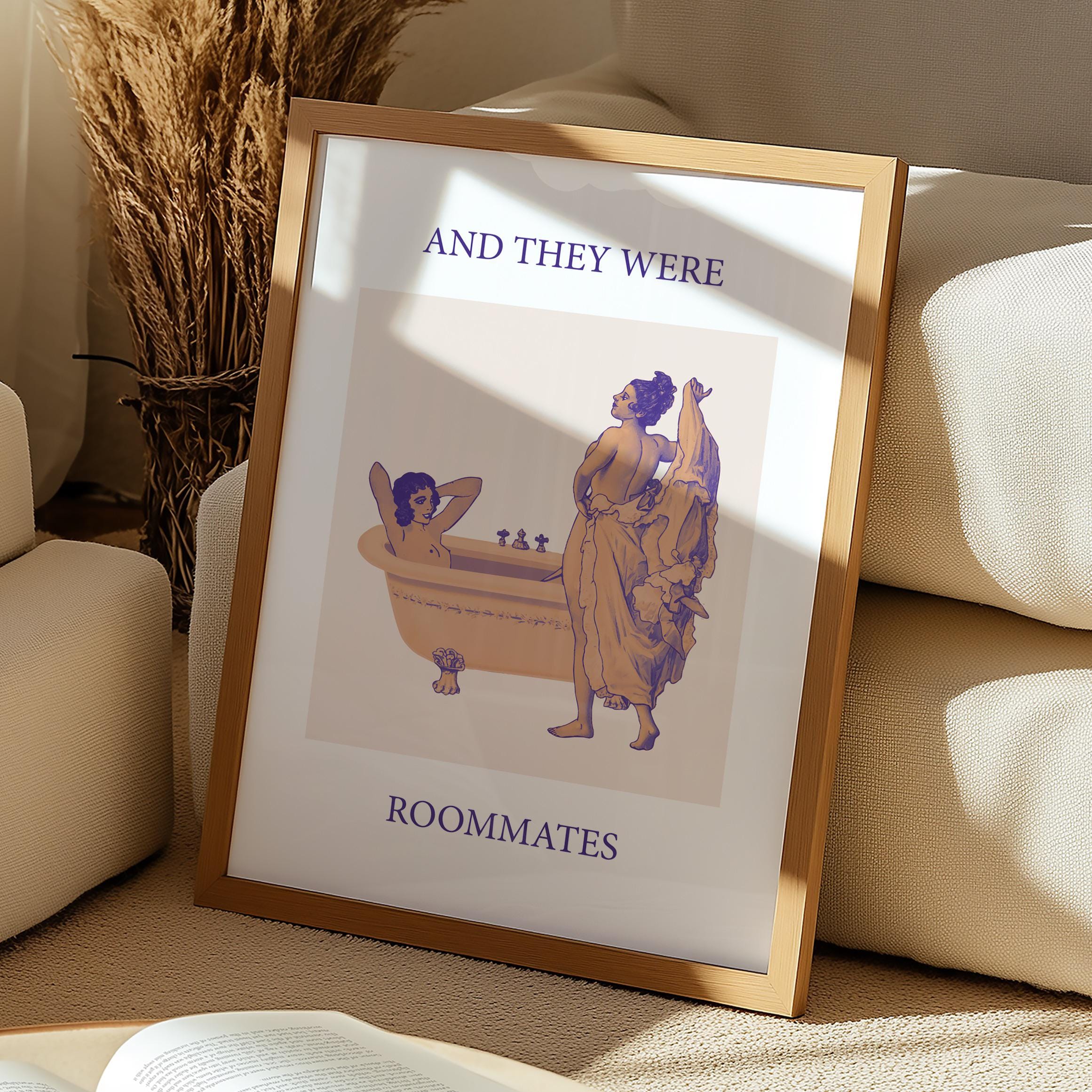 Sapphic Art Print: WLW Roommates Poster, Queer Home Decor - Etsy