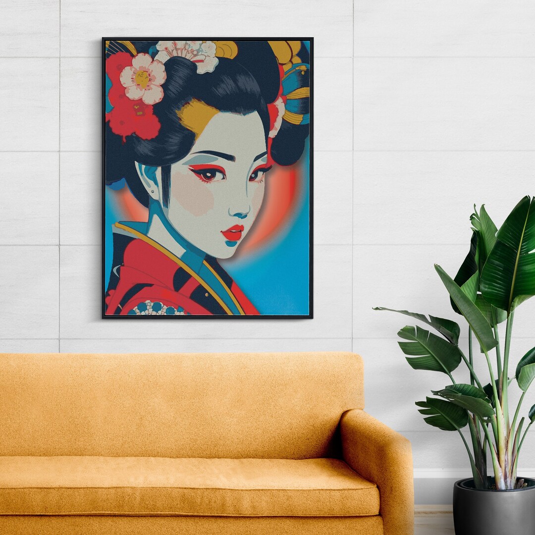 Japanese Traditional Geisha Poster Vintage Wall Art Asian - Etsy