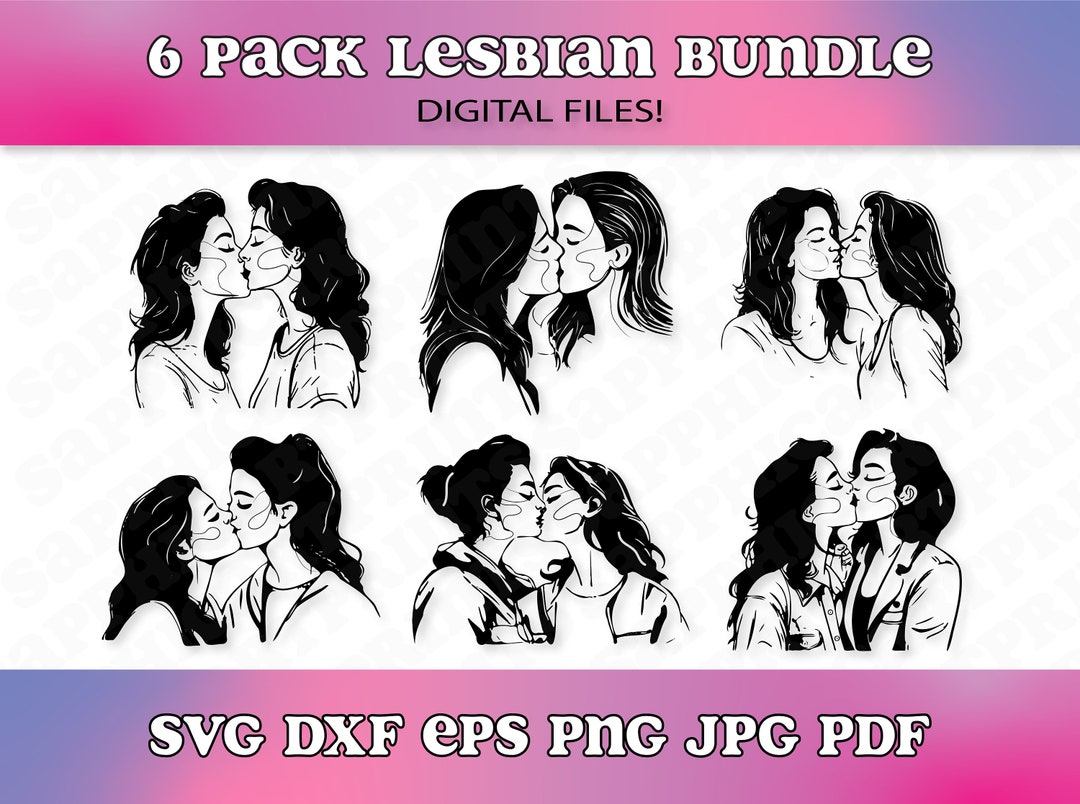 Lesbian Couples SVG Bundle - Lesbians Svg, Love Silhouette Svg, Lovers Couple Clipart, Couple ...