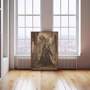 Gothic Sapphic Vampire Kiss Art Print - LGBTQ WLW Halloween Decor - Etsy