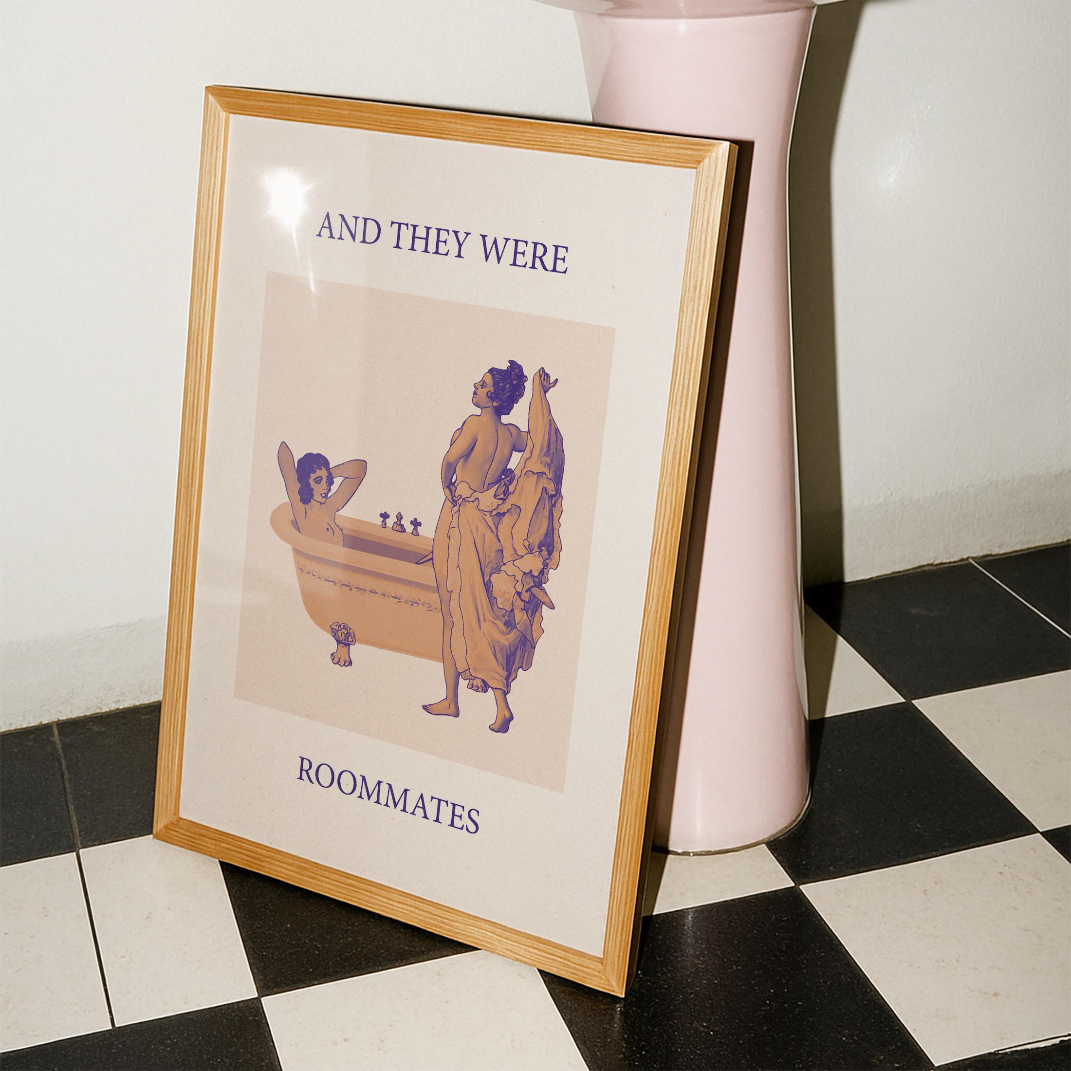 Sapphic Art Print: WLW Roommates Poster, Queer Home Decor - Etsy