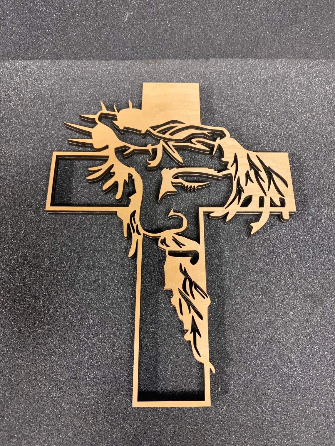 Multi-layered Wooden Cross With Jesus' Face - Etsy