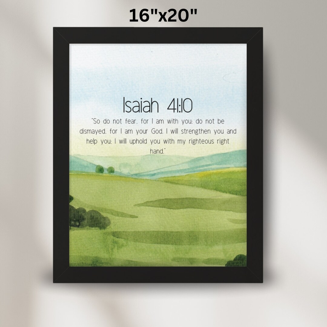 Bible Verses Framed Vertical Poster Isaiah 4:10 Gift for House Warming ...