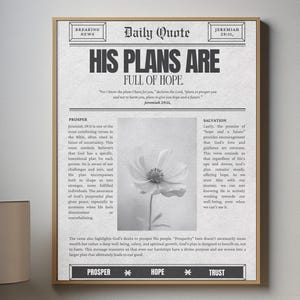 Christian Wall Art Minimalistic Bold Printable Posters Old Newspaper ...
