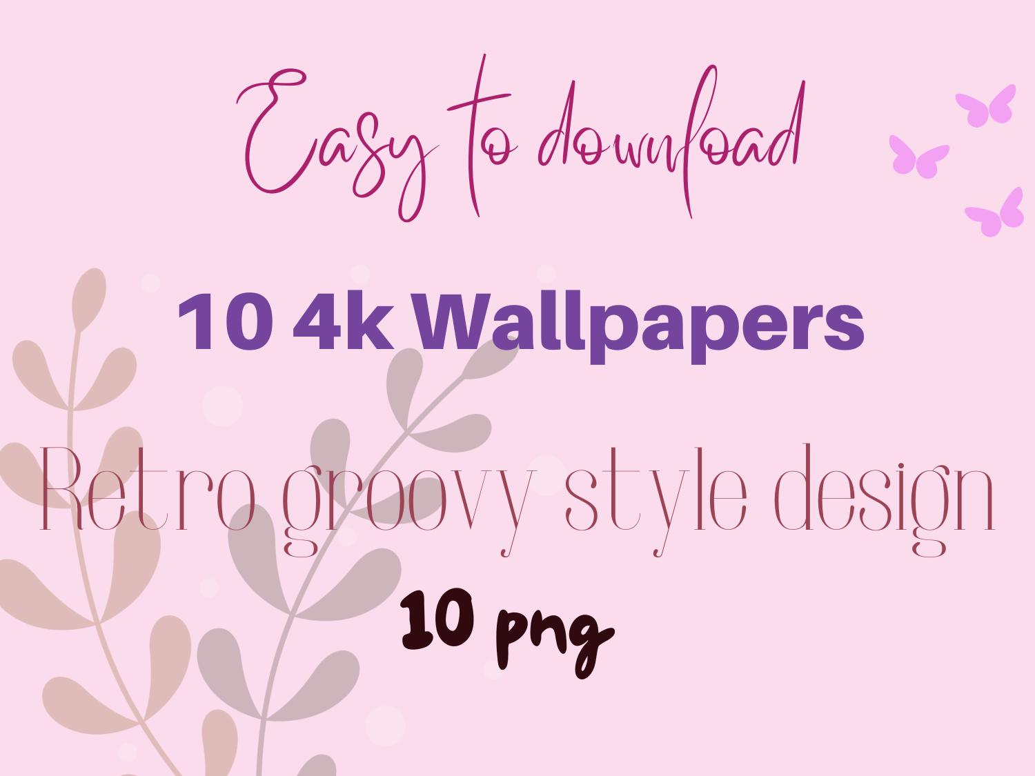 Retro Groovy Desktop 4k Wallpaper Bundle ,minimal Pink , Violet Pastel ...