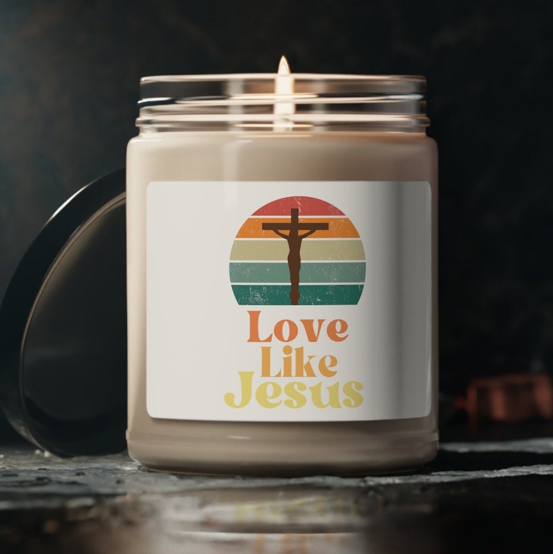 Candle Love Like Jesus Retro Groovy Christian Candles Motivation Candle ...