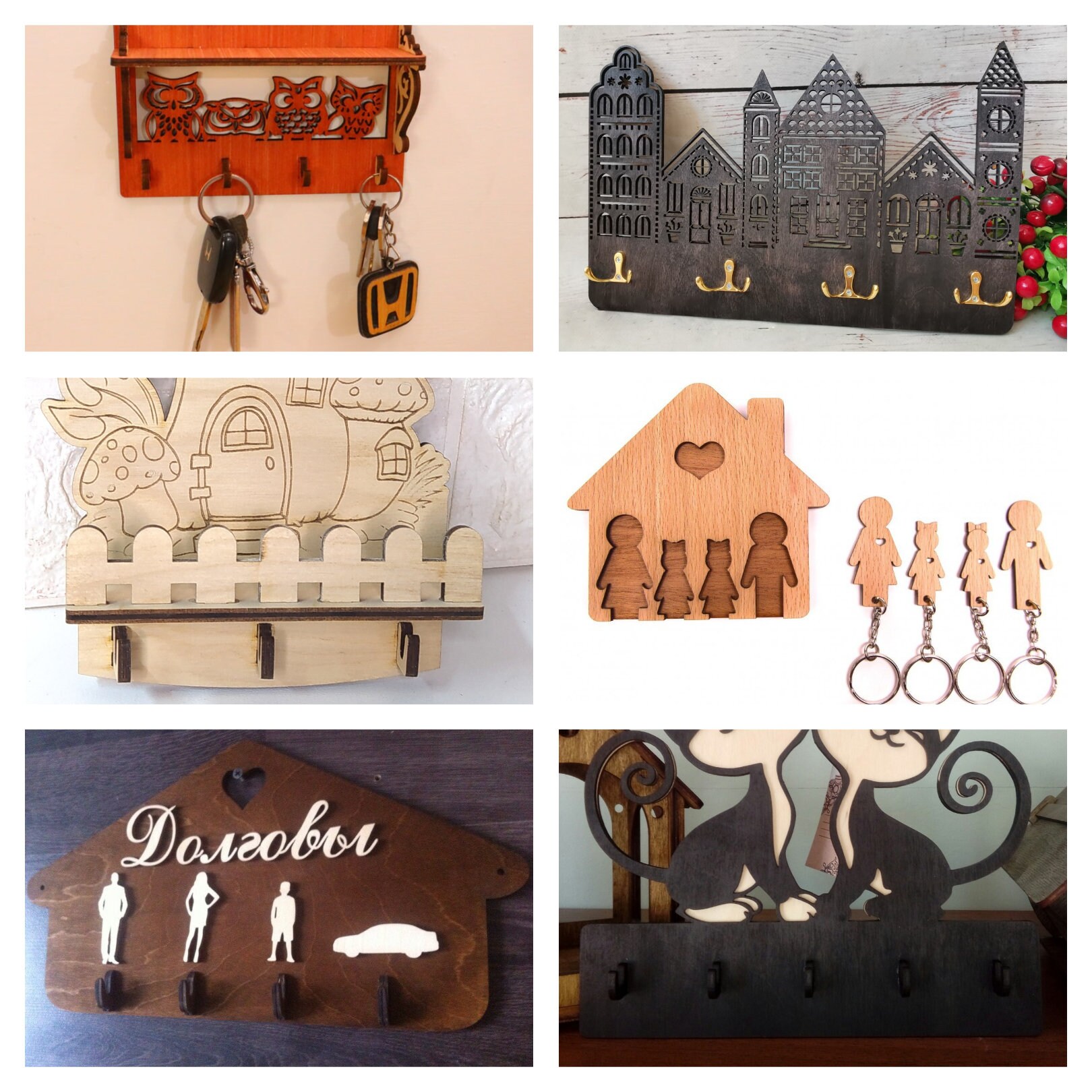 Bundle of Laser Cut Wooden Key Holder, Key Holder Hangers Files ...