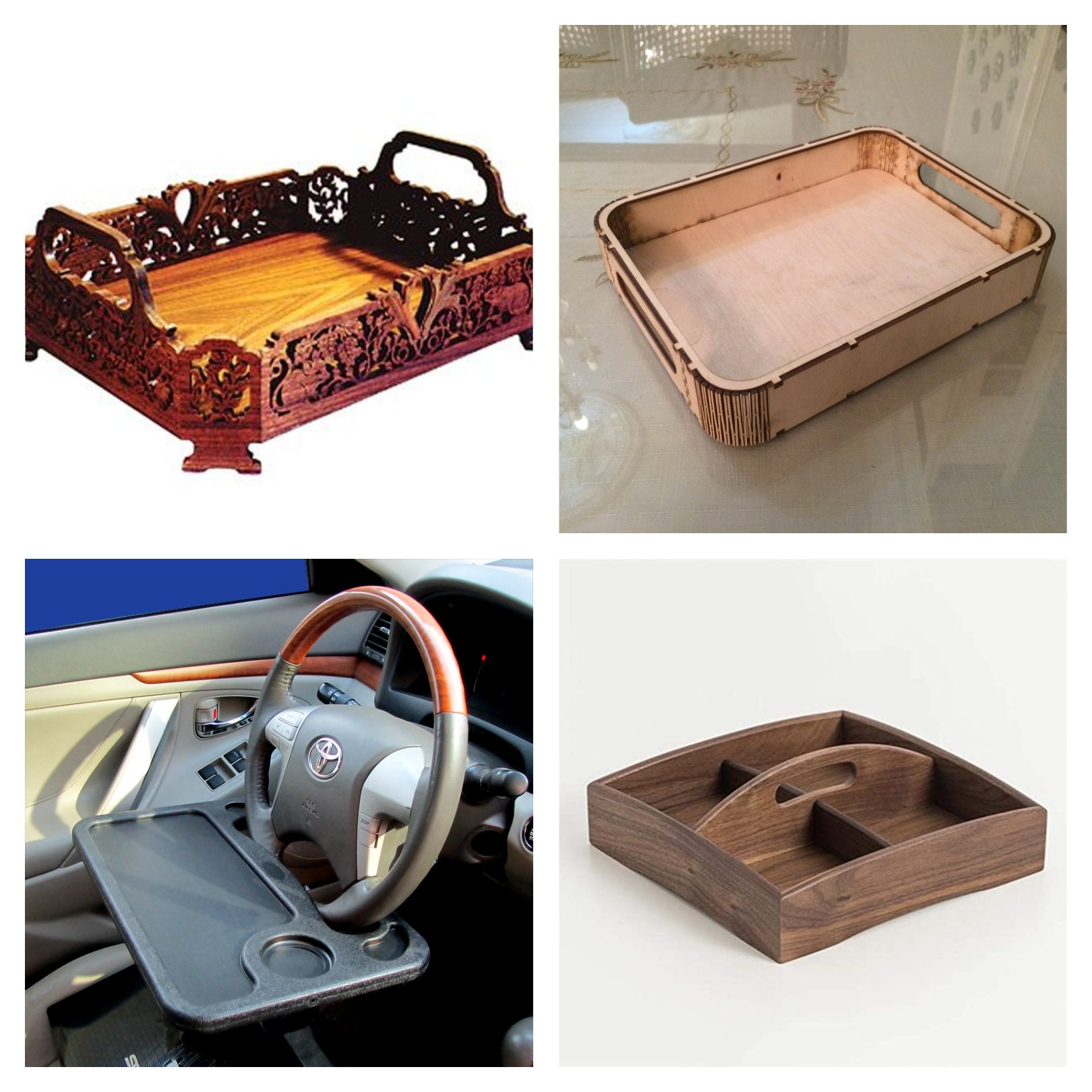 Bundle of 38 Wooden and Acrylic Tray Svg Files for Laser Cut, Wooden ...