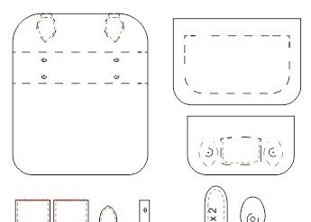 Laser Cut Leather Bag Pattern, Leather Bag Project Vector File, Leather ...