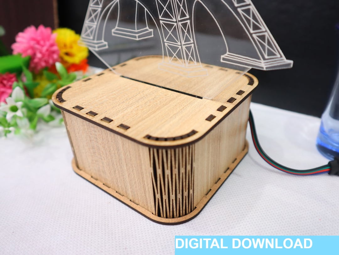 Laser Cut Acrylic Lamp Base 3mm Vector File - Etsy