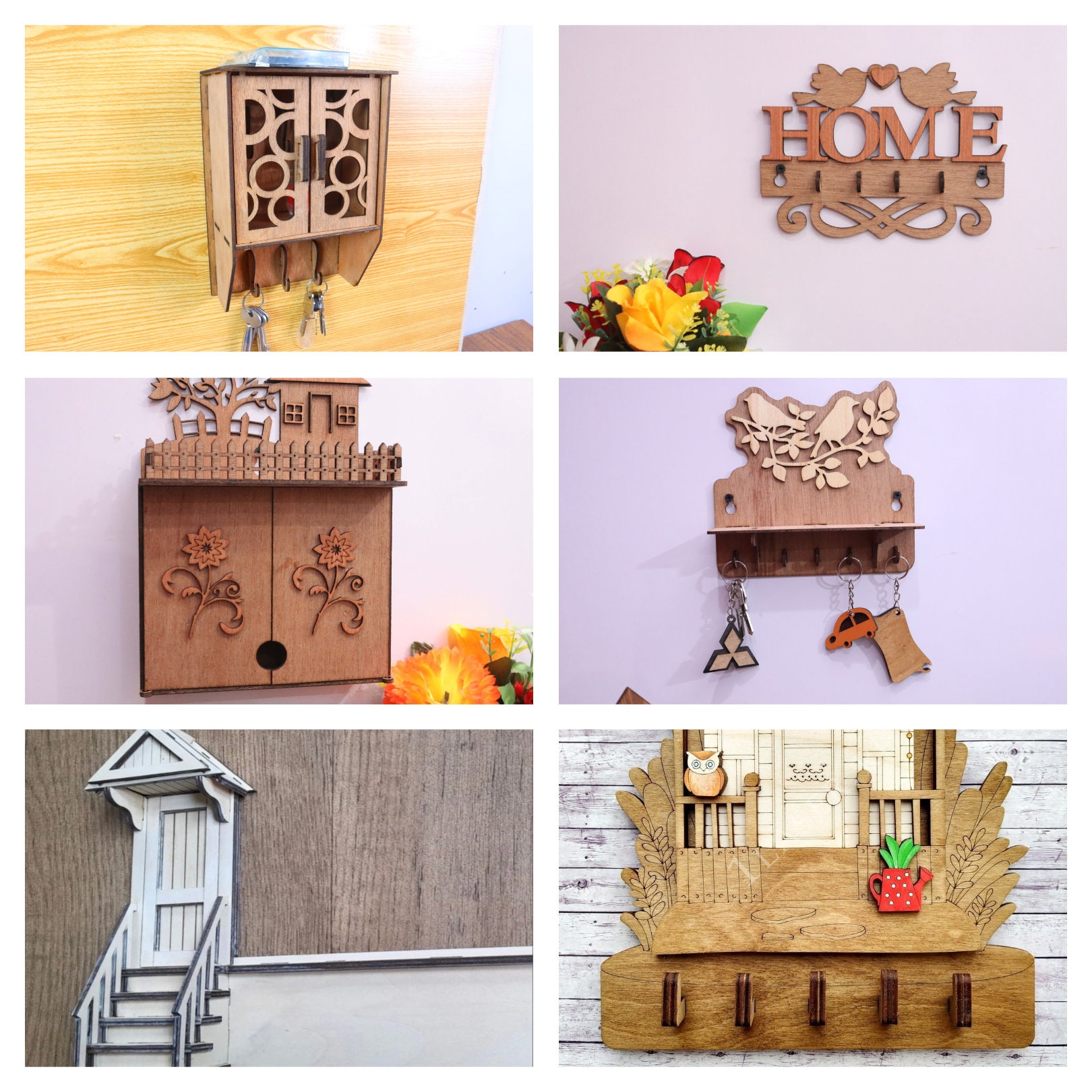 Bundle of Laser Cut Wooden Key Holder, Key Holder Hangers Files ...
