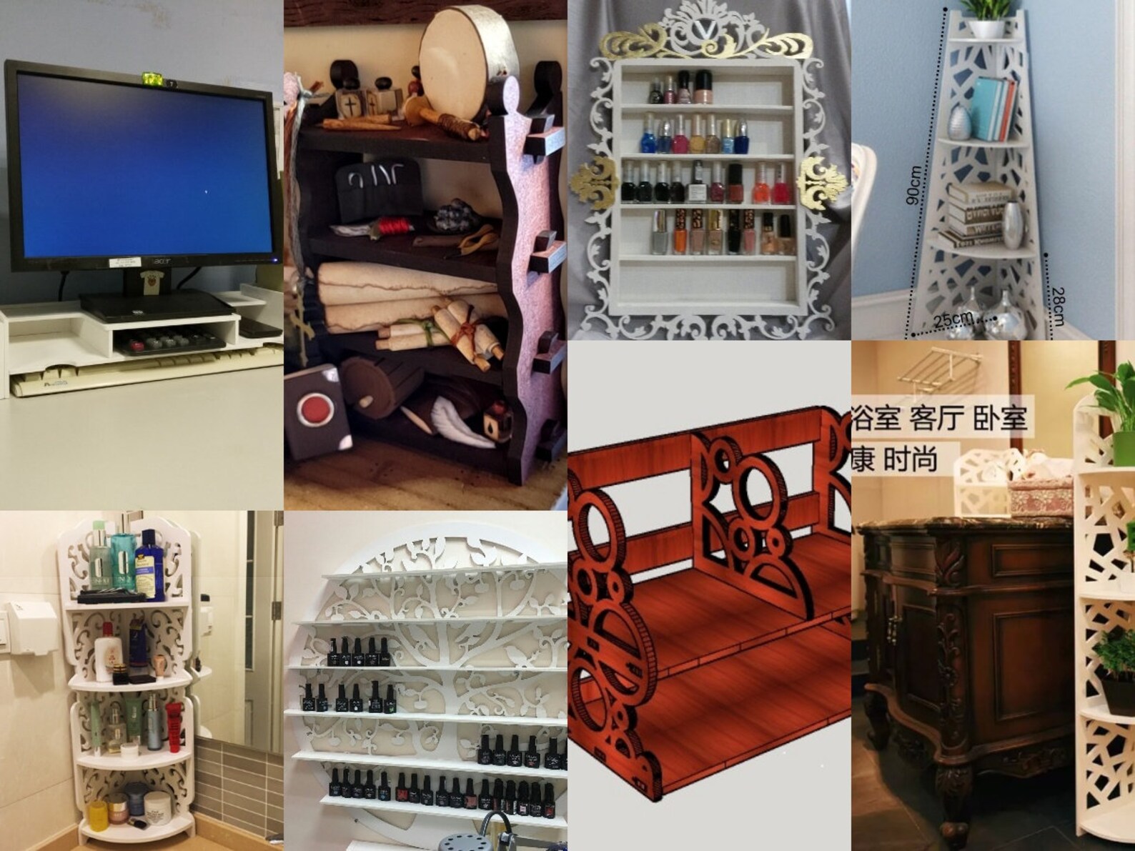 55 Wooden Shelf Rack Storage Svg Files for Laser Cut, Wooden Rack ...