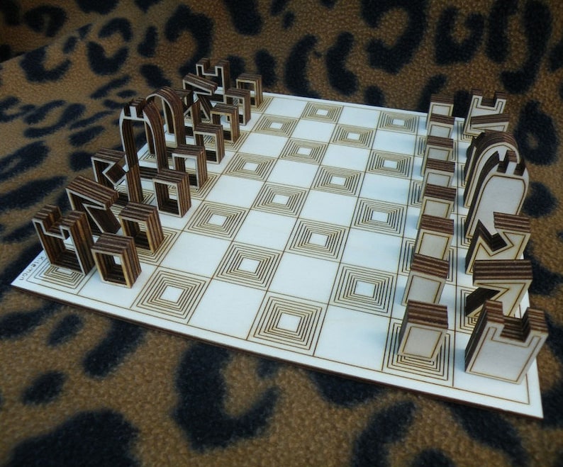 Set of 5 Laser Cut Chess Board - Etsy