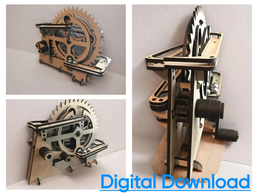 Laser Cut Marble Runner, Wooden 3D Model Marble Run, Laser Cut Template ...