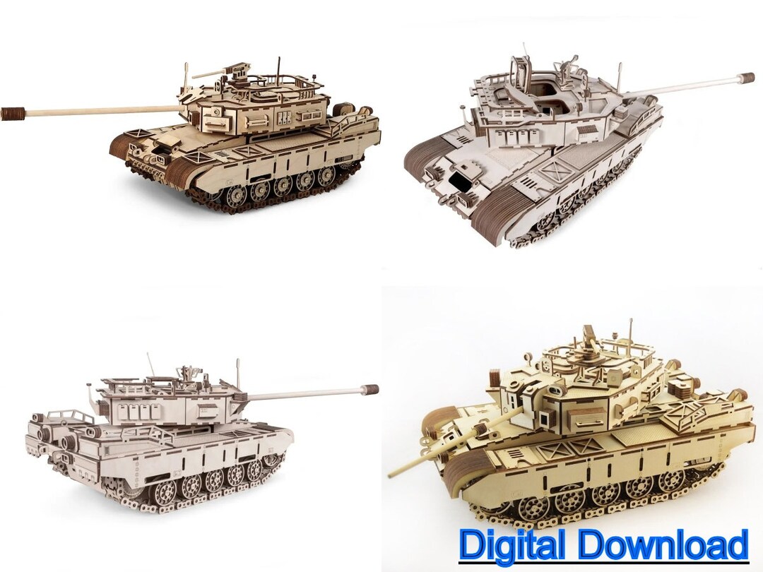Laser Cut Wooden Tank 3D Puzzle DXF SVG CDR Vector Files-3d Puzzle-cnc ...