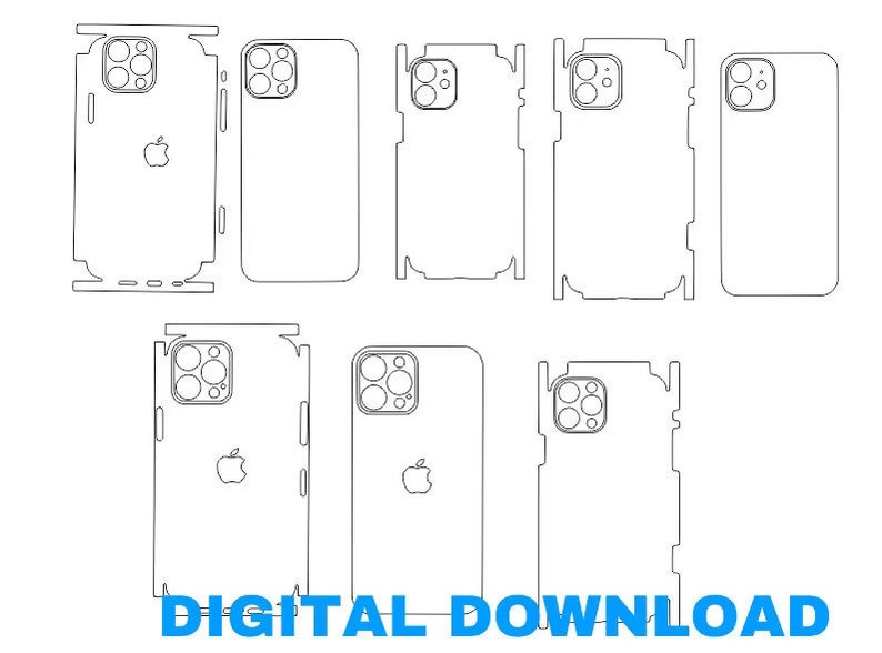 Bundle of More Than 700 Mobile Skin Template Wrap Skin Cutting Template ...