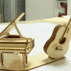 Piano Guitar Laser Cut Vector Art DXF File - Etsy