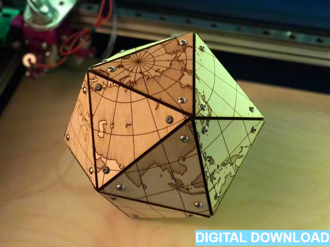 Mapa Dymaxion cortado con láser - Etsy México