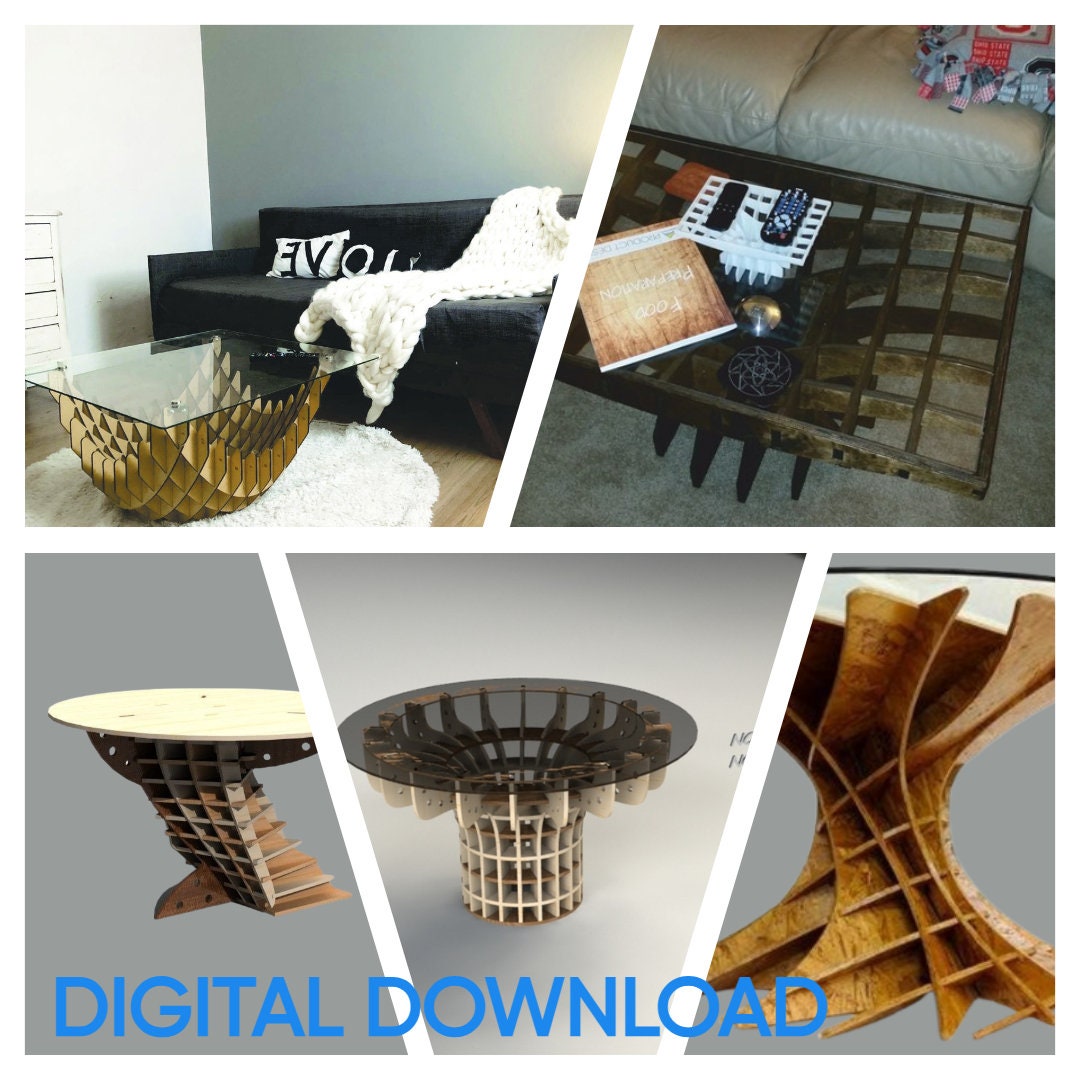 Laser Cut Bundle of 5 Luxury Table DXF File DXF CNC File Digital ...