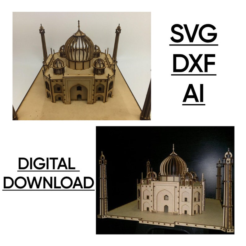 Laser Cut Taj Mahal Dxf File, Laser Cut Taj Mahal Vector File for Laser ...