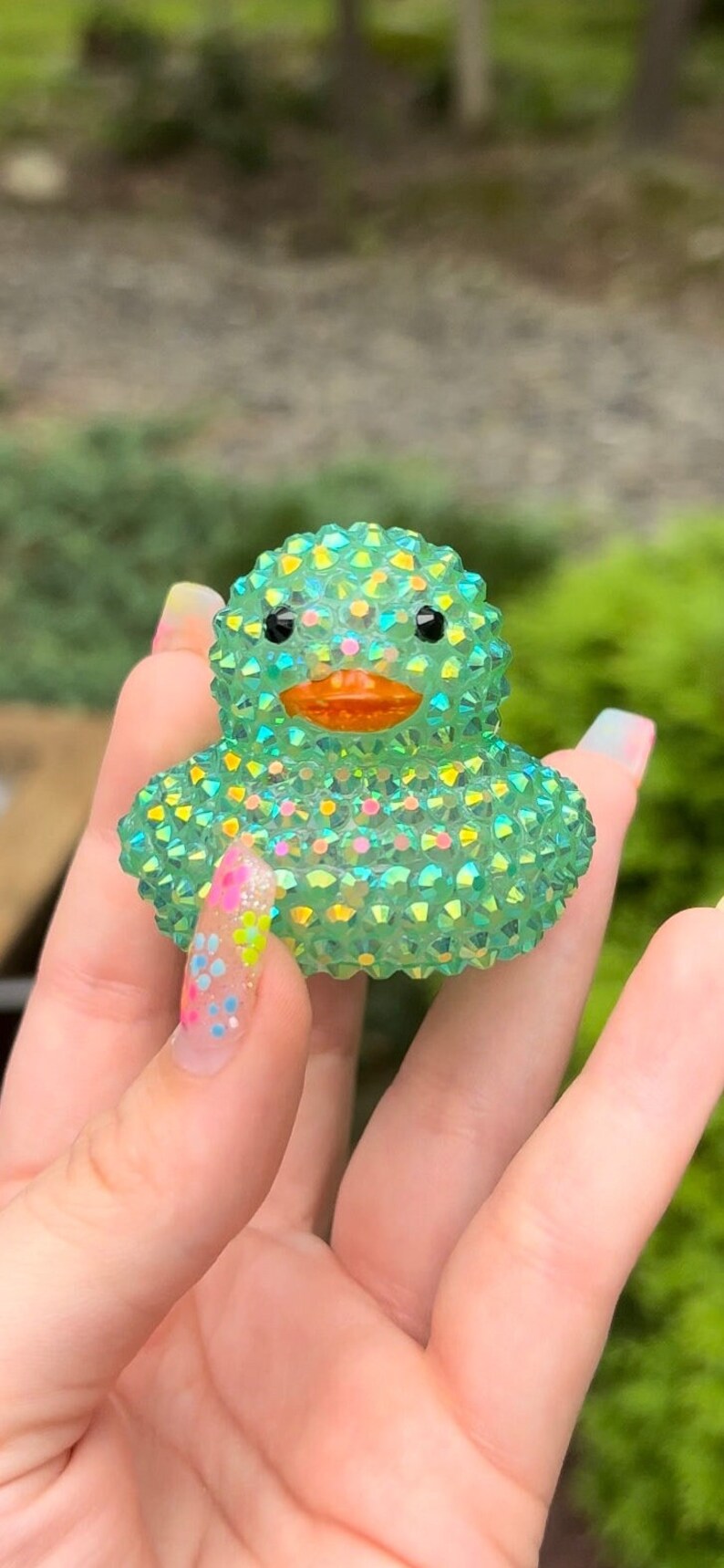 Green Rhinestone Gem Bling Rubber Ducks - Cruising Duck, Bingo Lucky ...