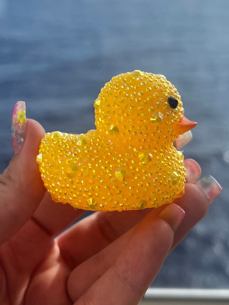 Yellow Rhinestone Gem Bling Rubber Duck - Cruising Ducks, Car Duck ...