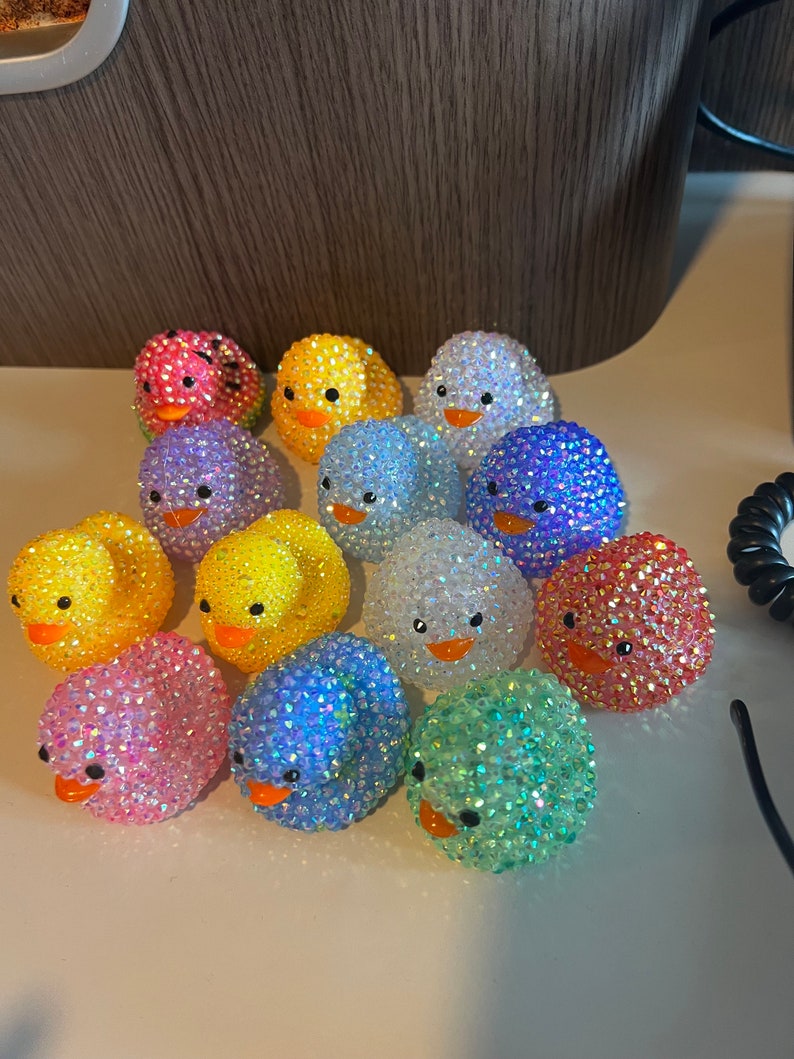 Mystery Rhinestone Rubber Duck - Iridescent Gem Bling - Etsy