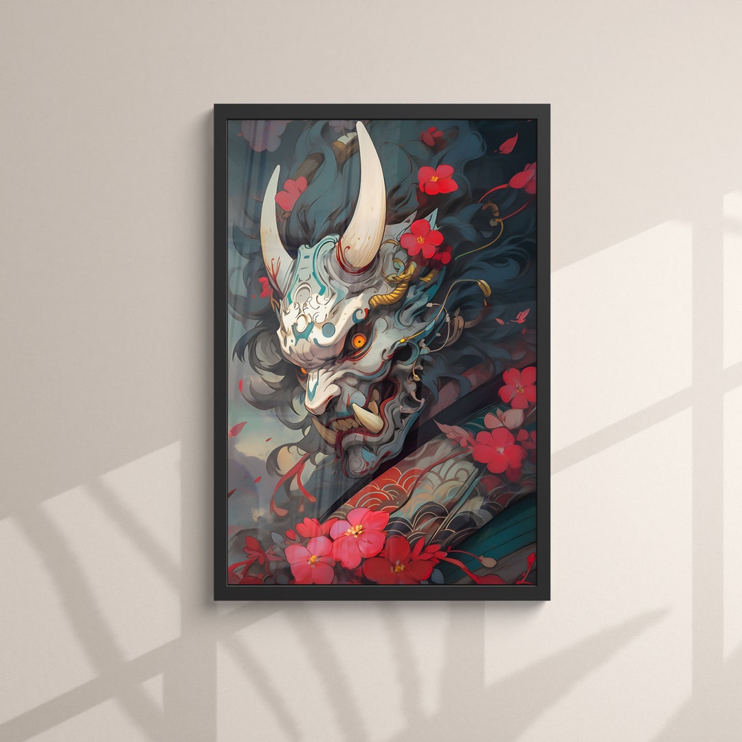 Oni Samurai Printable Digital Art - Etsy