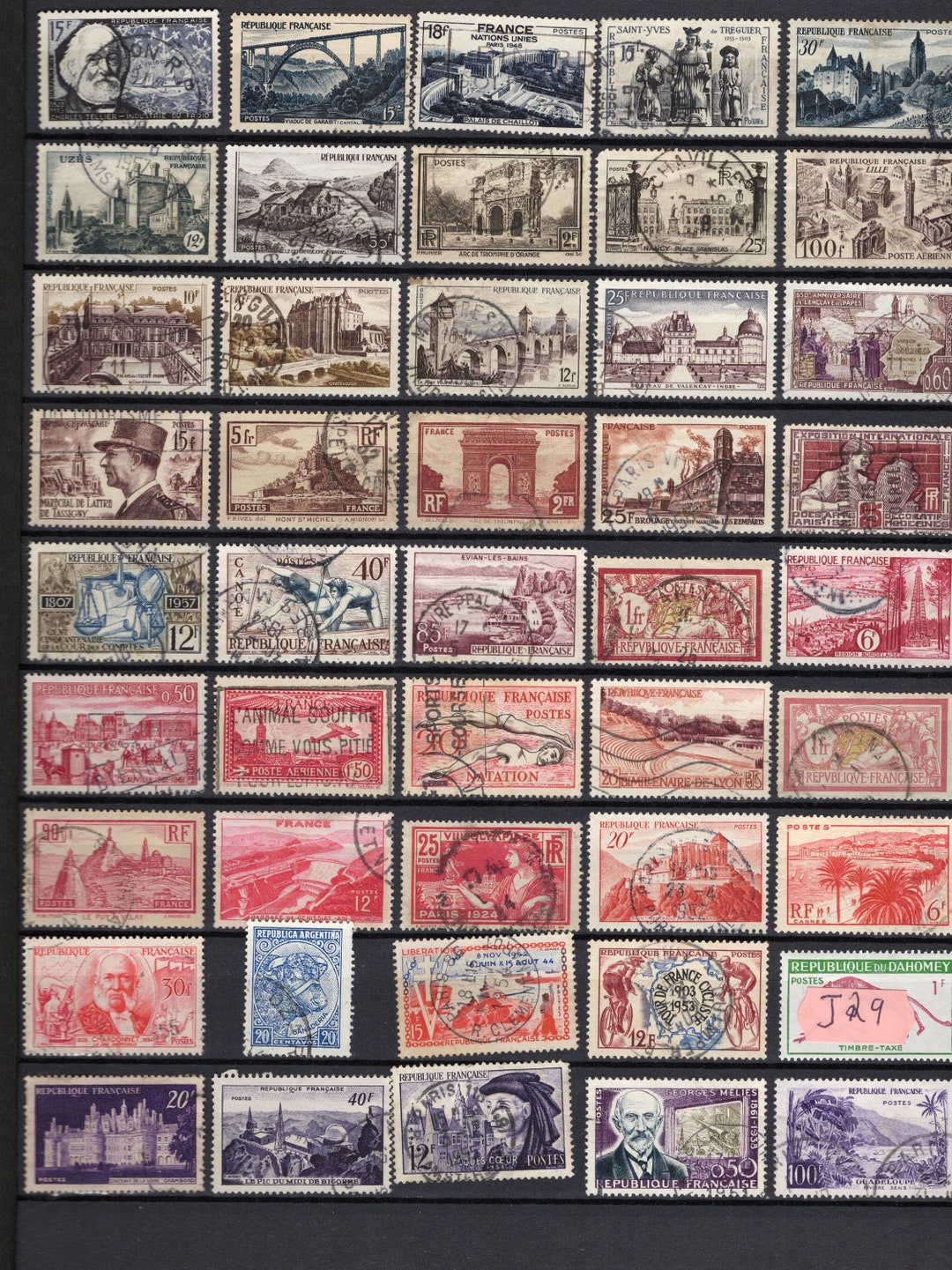 45 Used Stamps From France RF Dahomey Great for New Collectors ...