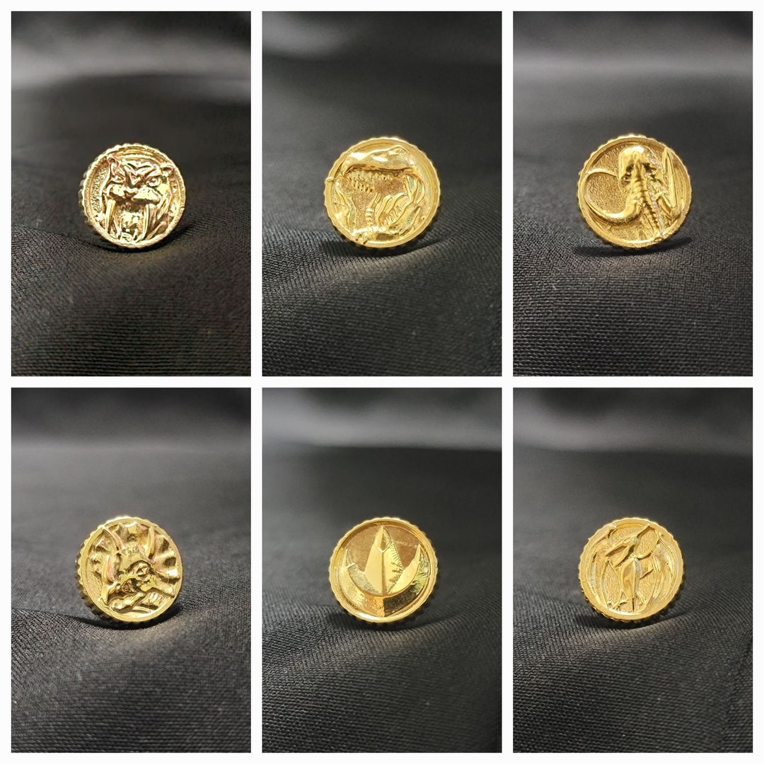 Power Rangers MMPR EARRING Silver 925 Coins & 24K Gold Plating - Etsy