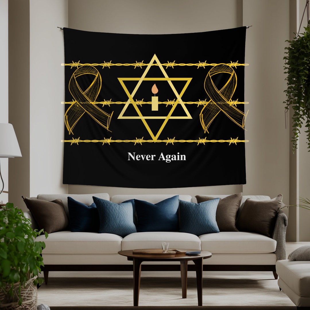 Jewish Wall Art, Never Again Wall Art, Tapestry Wall Hanging, Israel ...