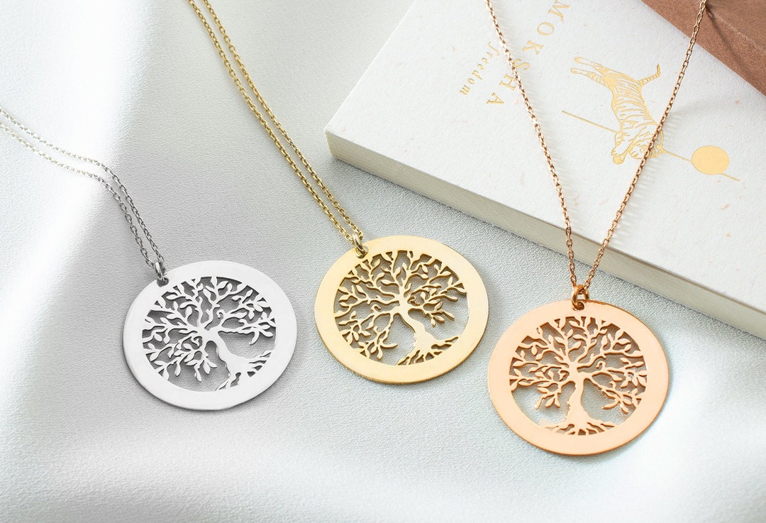 Custom Family Tree Necklace, Personalized Tree of Life Necklace ...