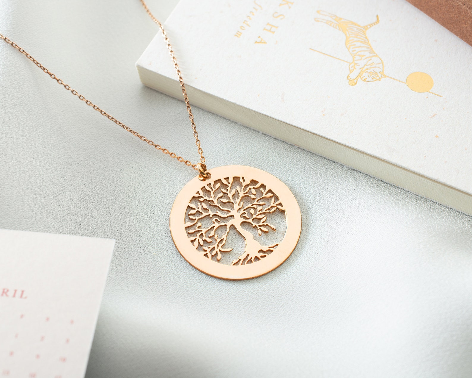 14K Gold Dainty Tree of Life Necklace,silver Family Tree Pendant,family ...