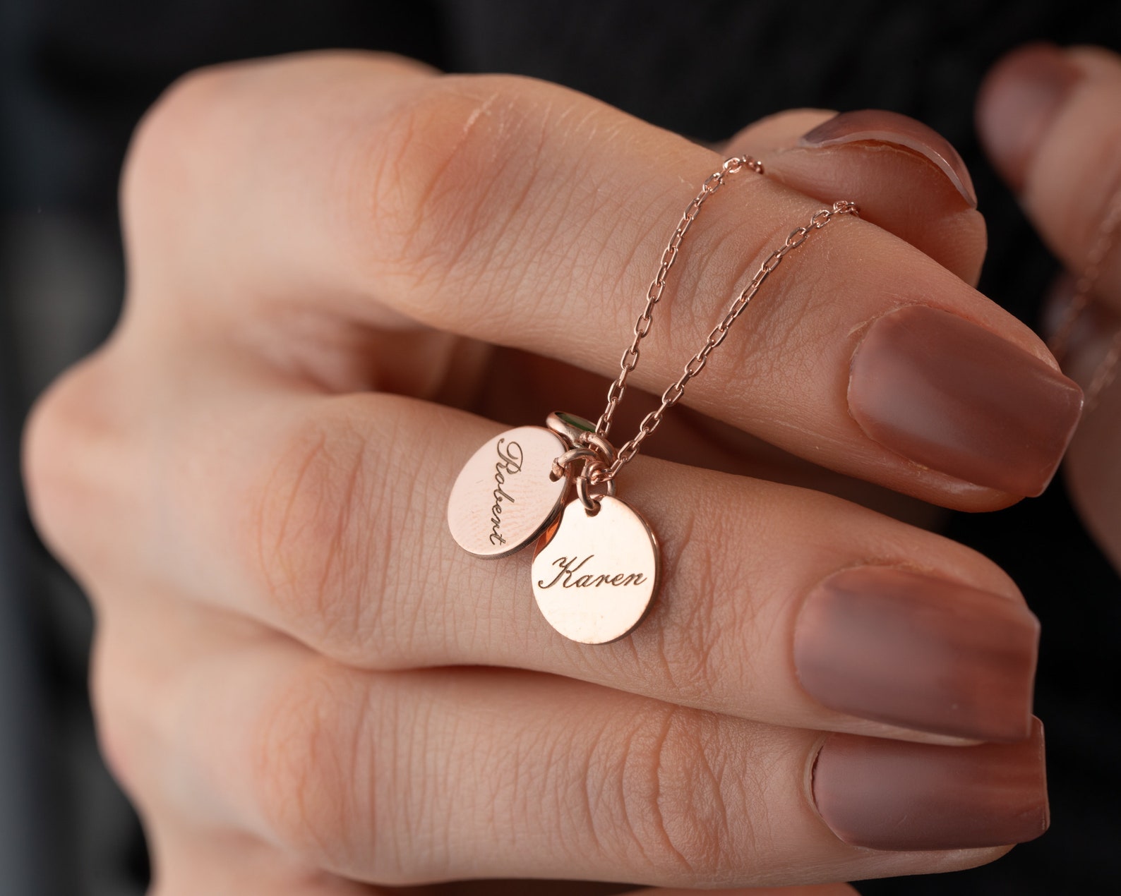 Disc Name Necklace With Birthstone, Letter Necklace,birthstone Necklace ...