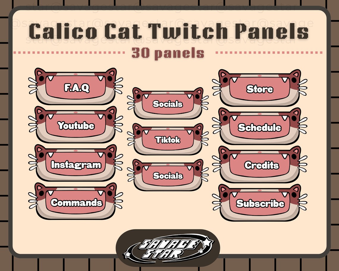 Cute Brown/tan Cat Twitch Streaming Panel - Etsy