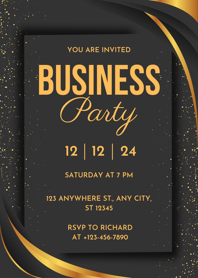 Business Party Invitation {digital Download} - Etsy