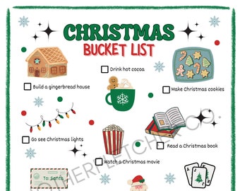 Printable Christmas Bucket List Winter Bucket List Template Christmas ...