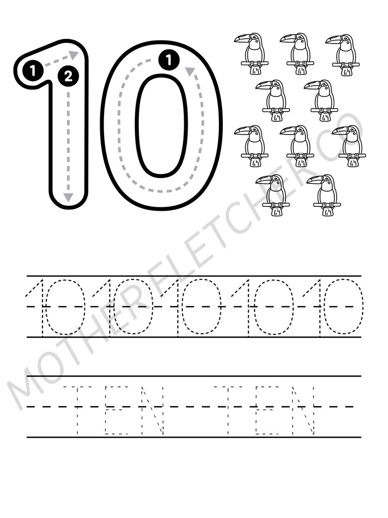 Number Tracing Sheets - Zoo Animals - Etsy
