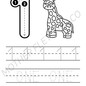 Number Tracing Sheets - Zoo Animals - Etsy