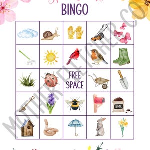 Springtime Bingo Cards - Etsy
