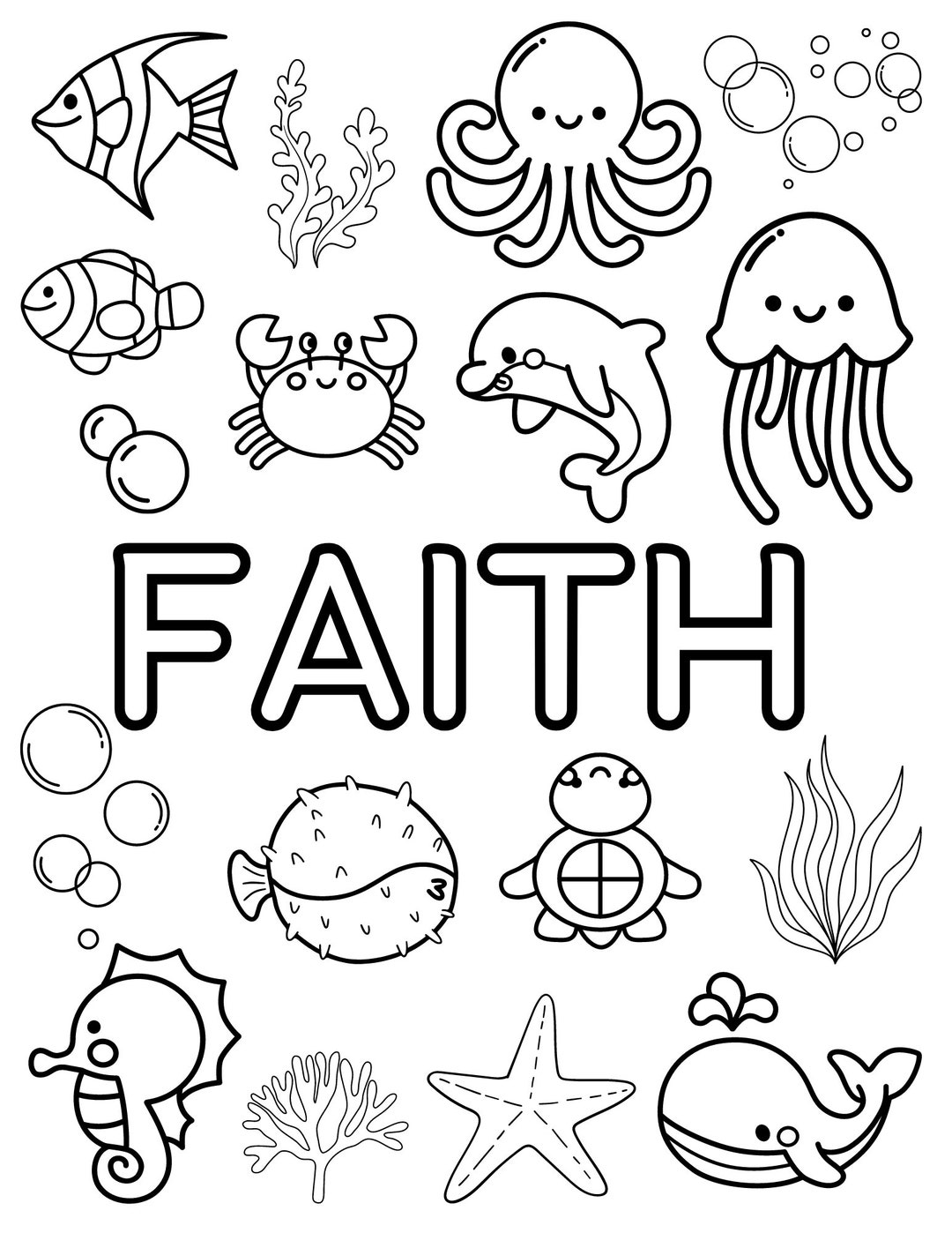 Custom Ocean Animal Coloring Sheet - Etsy