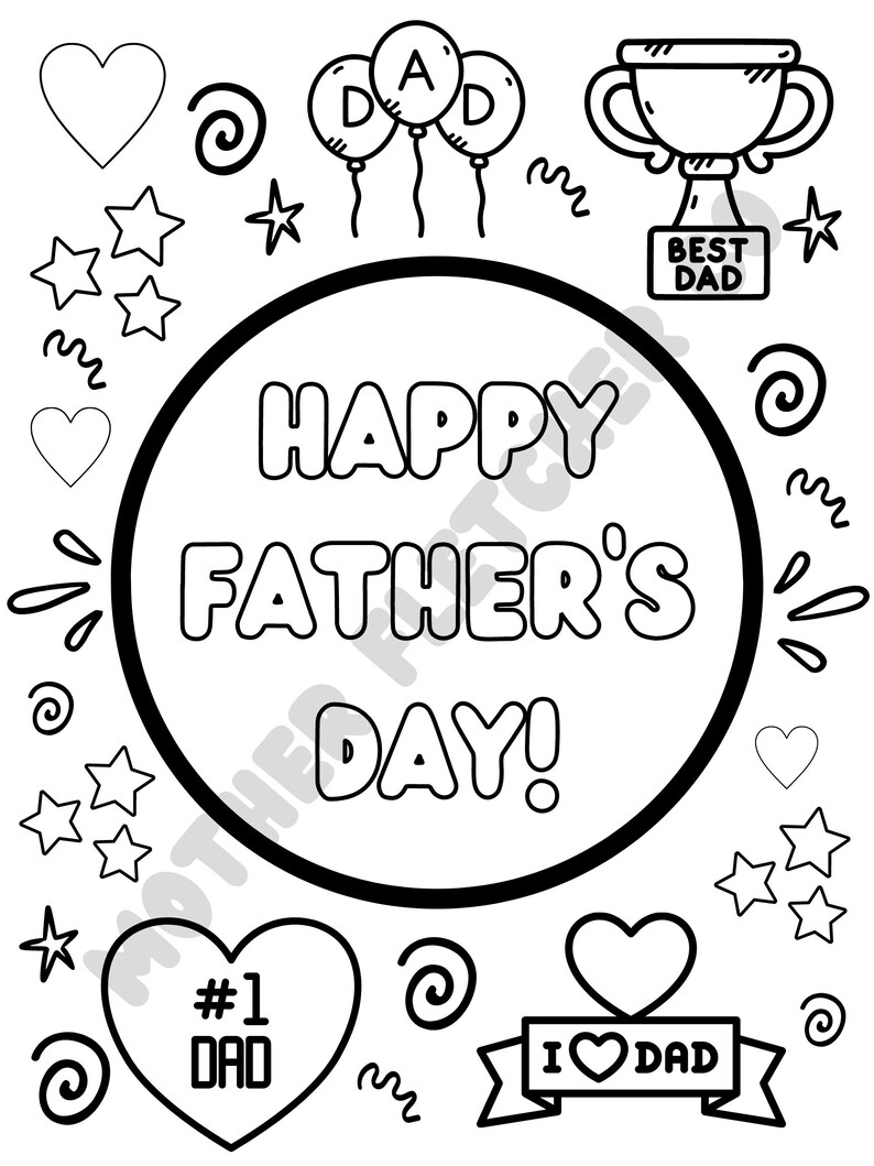 Happy Father’s Day Coloring Sheet - Etsy