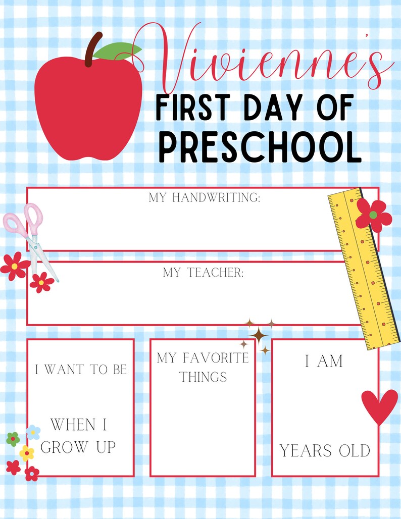 Custom First Day of School Printable - Etsy