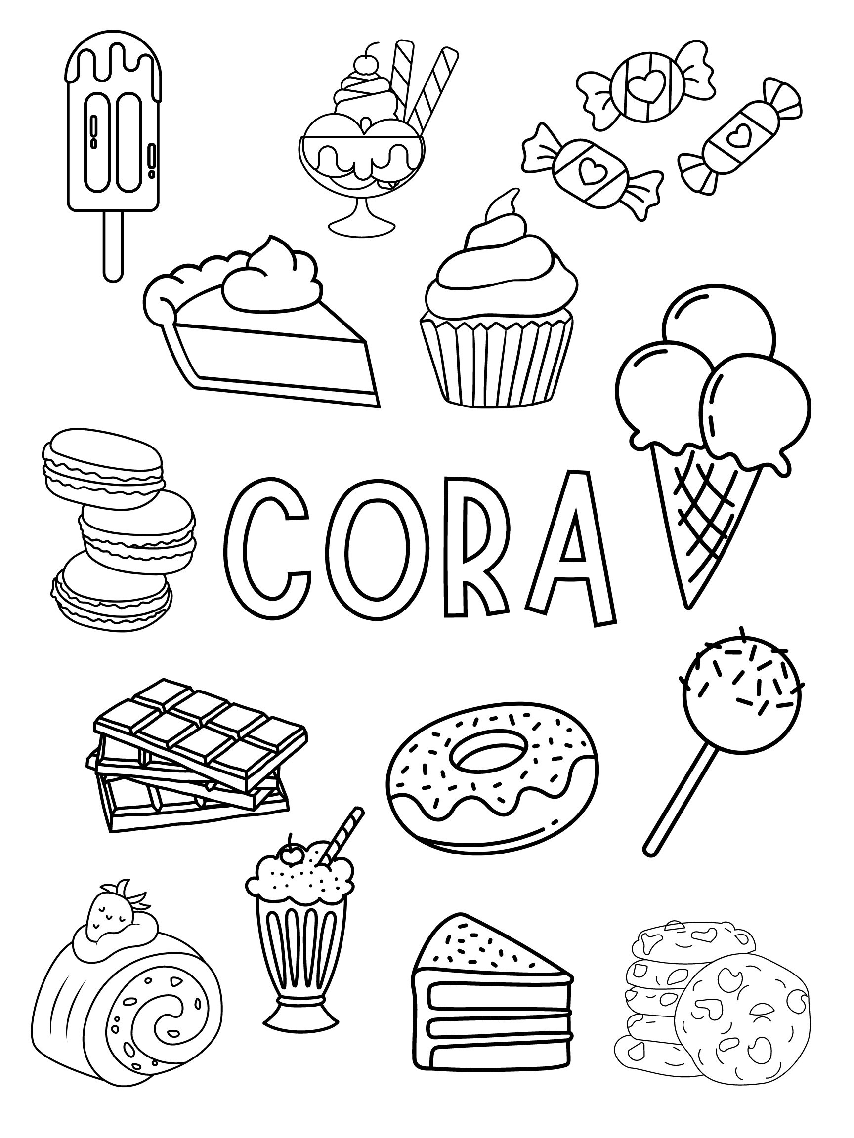 Food Themed Custom Coloring Sheet Pack - Etsy