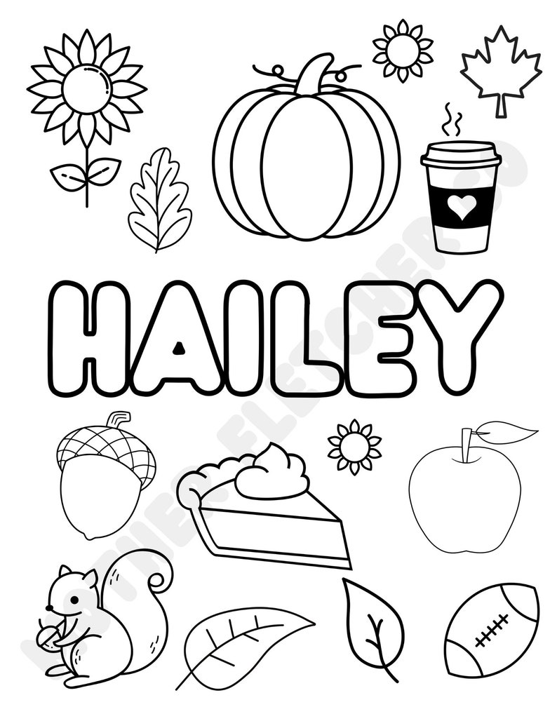 Fall Custom Coloring Sheet - Etsy