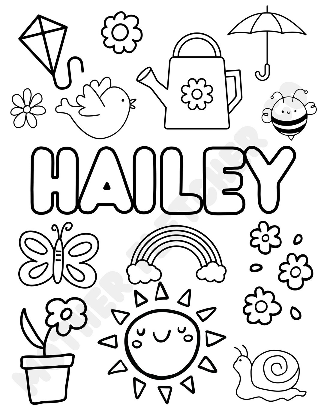 Spring Custom Coloring Sheet - Etsy
