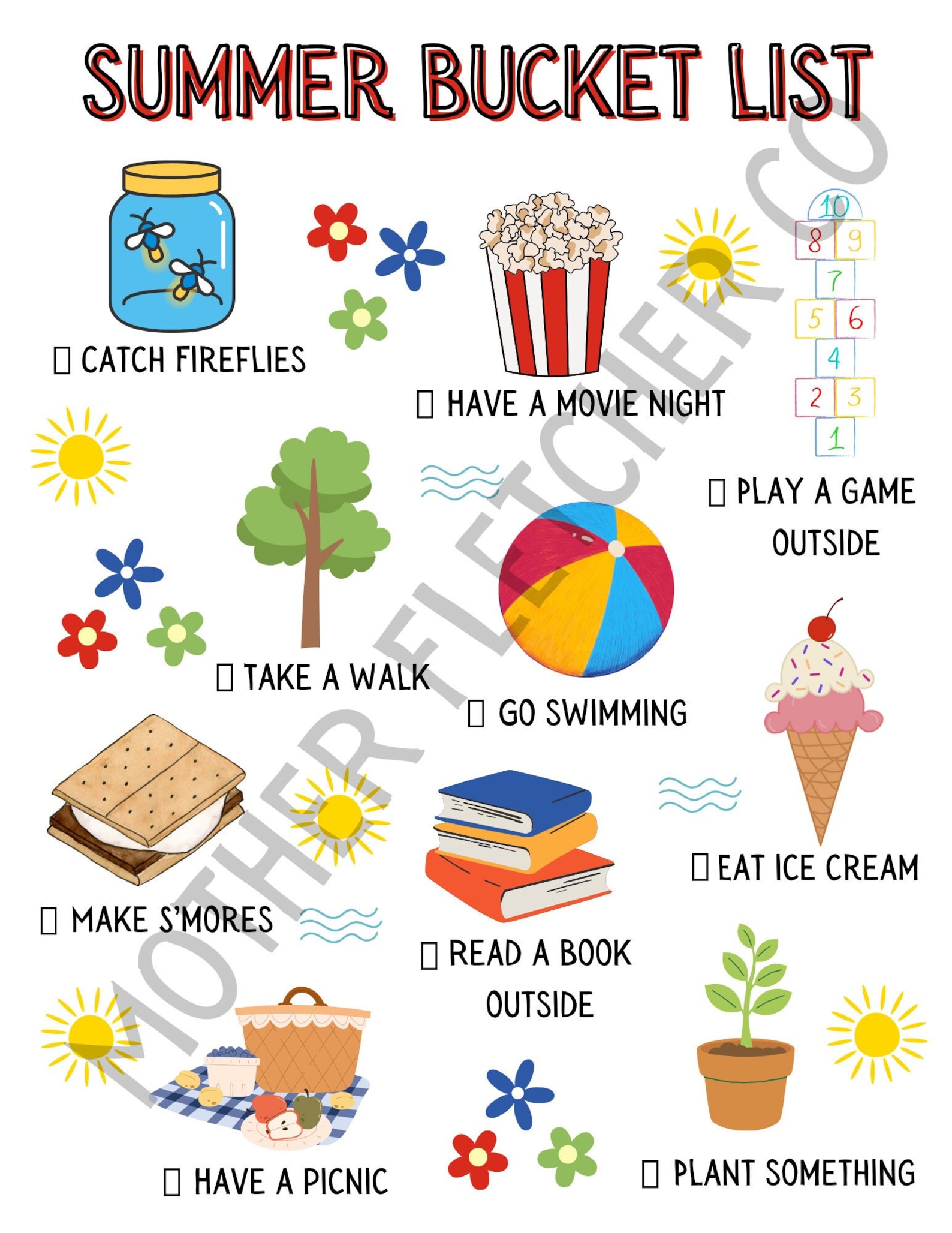 Summer Bucket List for Kids - Etsy
