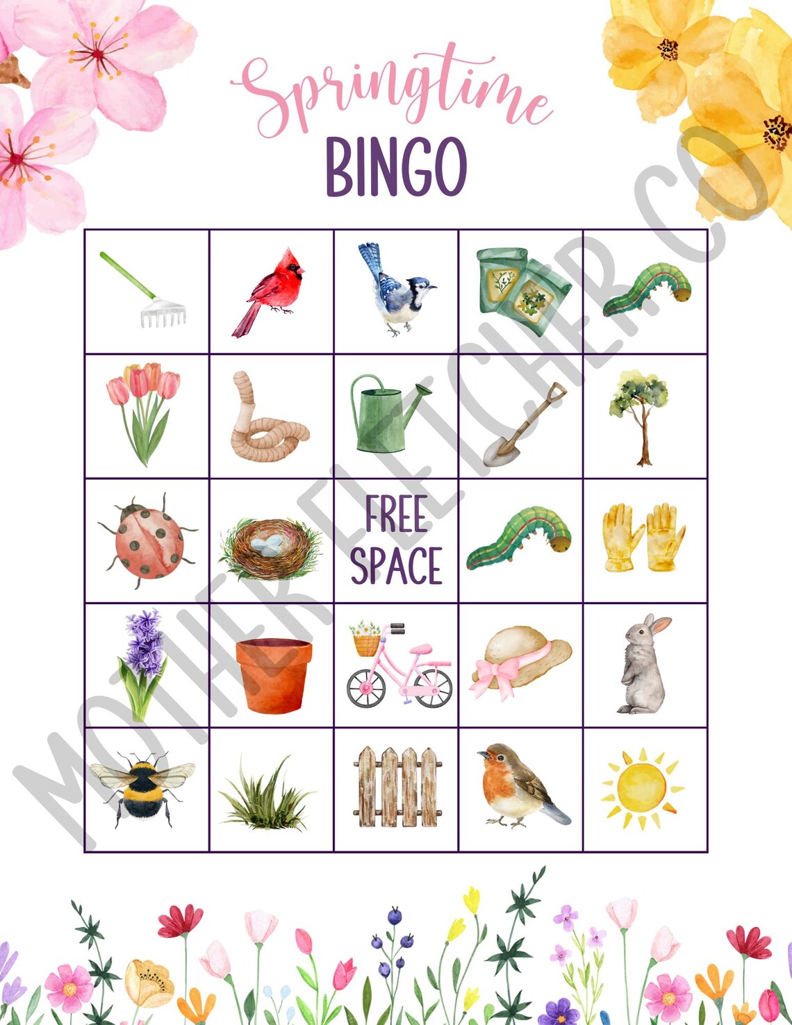 Springtime Bingo Cards - Etsy