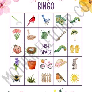 Springtime Bingo Cards - Etsy