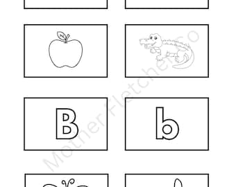 Printable Alphabet Flashcards - Cards for Matching Game - Digital ...
